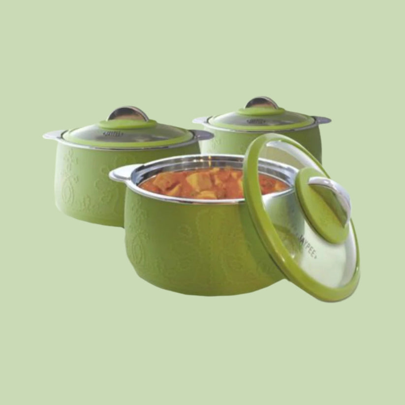 Jaypee Fabrene Mega Set of 3 Insulated Inner Stainless Steel Casserole ...