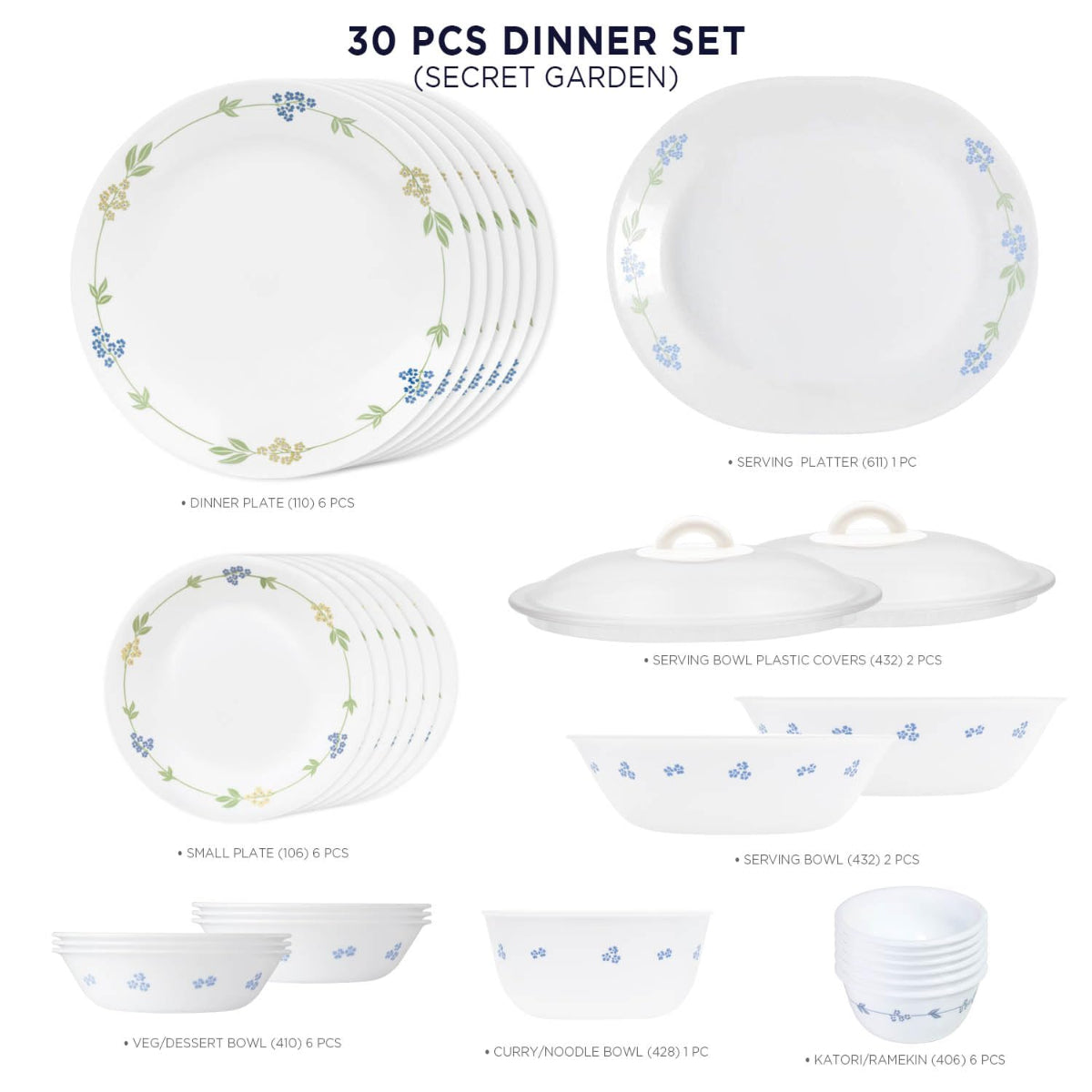 Corelle Livingware Secret Garden 30 Pcs Dinner Set – New Variety Store (IN)