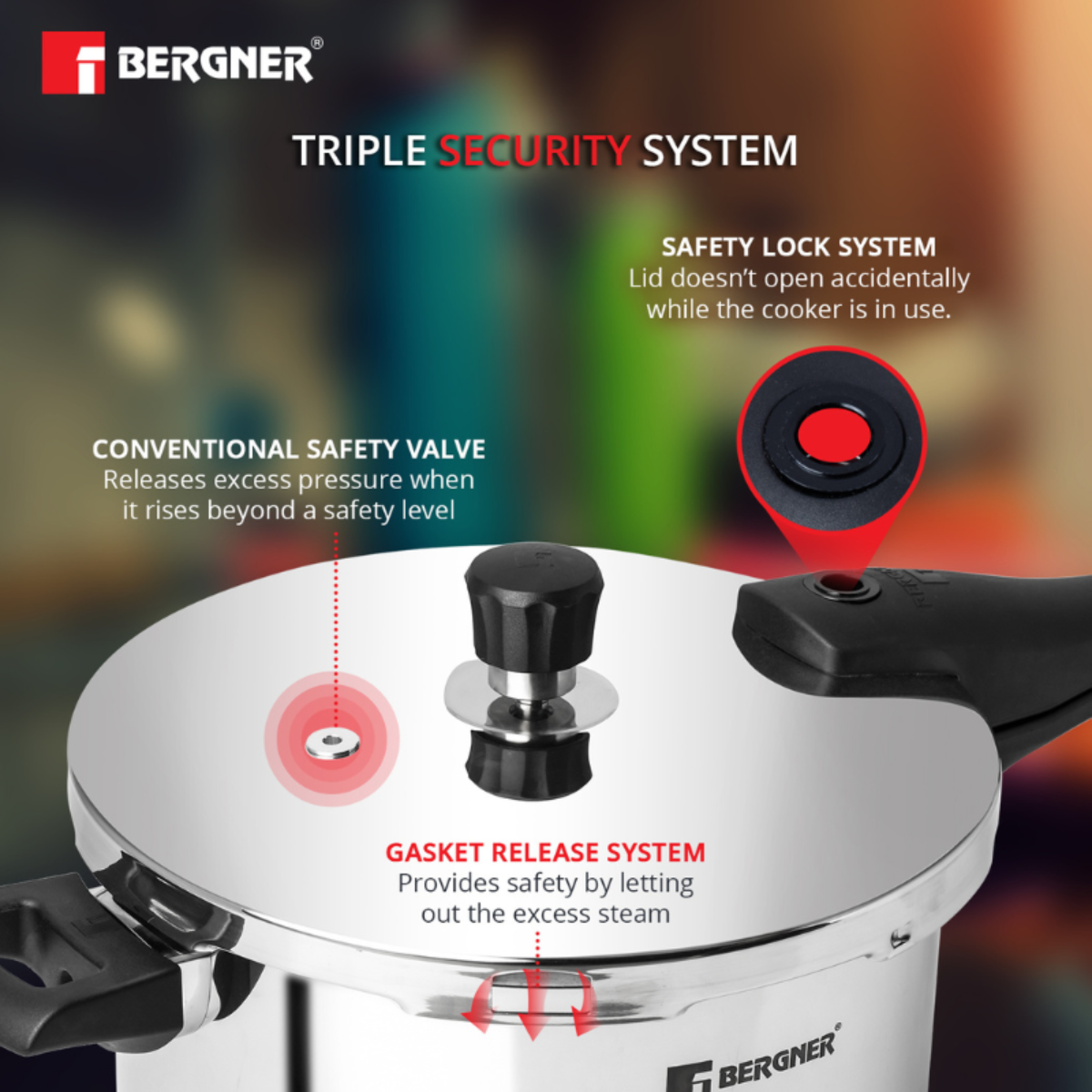 Bergner Triply Argent Elements SS Pressure Cooker – New Variety Store (IN)