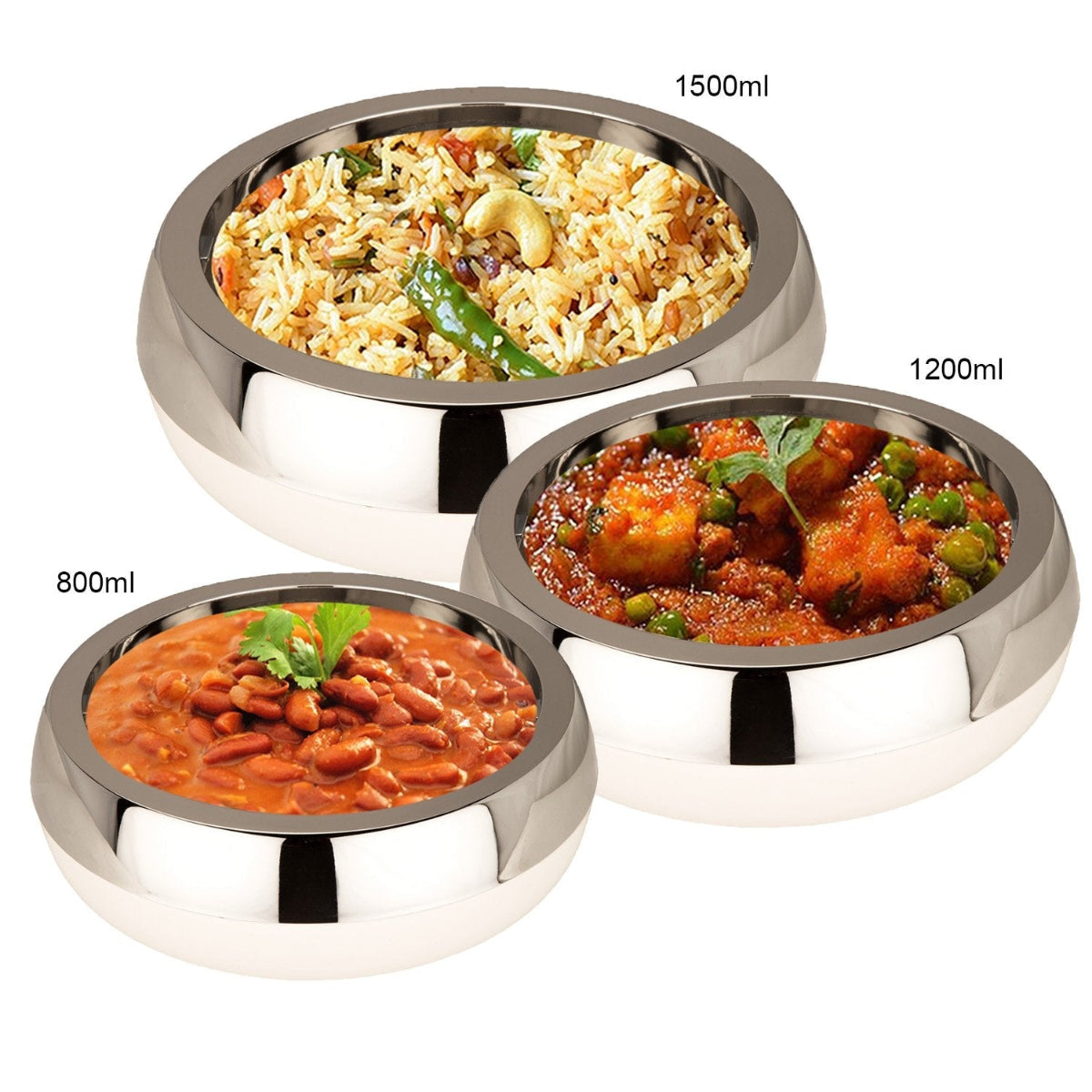 Jaypee My Feast Set of 3 Casserole Hot Pot Set 1500+1200+800 ml – New ...